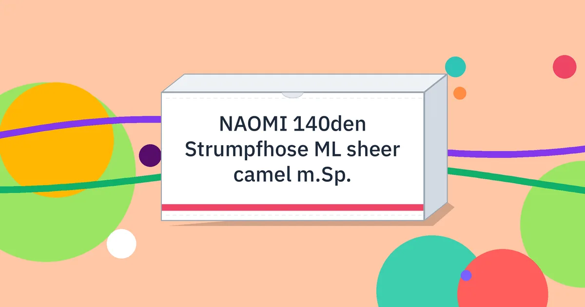 Symbolbild: Packung mit der Aufschrift NAOMI 140den Strumpfhose ML sheer camel m.Sp. (PZN 16178131) – Verfügbarkeit und Bezug in Apotheken in Frankfurt am Main