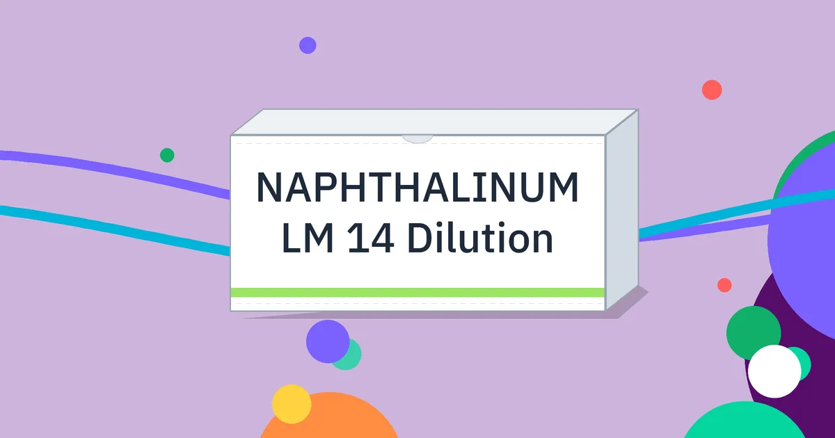 Symbolbild: Packung mit der Aufschrift NAPHTHALINUM LM 14 Dilution (PZN 12958487) – Verfügbarkeit und Bezug in Apotheken in Frankfurt am Main