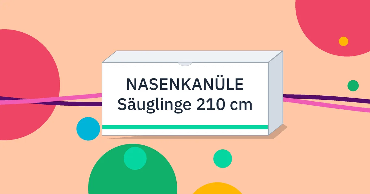 Symbolbild: Packung mit der Aufschrift NASENKANÜLE Säuglinge 210 cm (PZN 20205069) – Verfügbarkeit und Bezug in Apotheken in Frankfurt am Main
