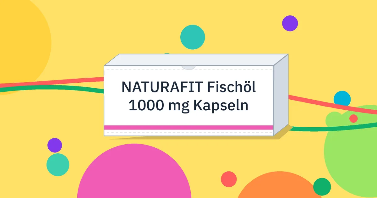 Symbolbild: Packung mit der Aufschrift NATURAFIT Fischöl 1000 mg Kapseln (PZN 13704694) – Verfügbarkeit und Bezug in Apotheken in Frankfurt am Main