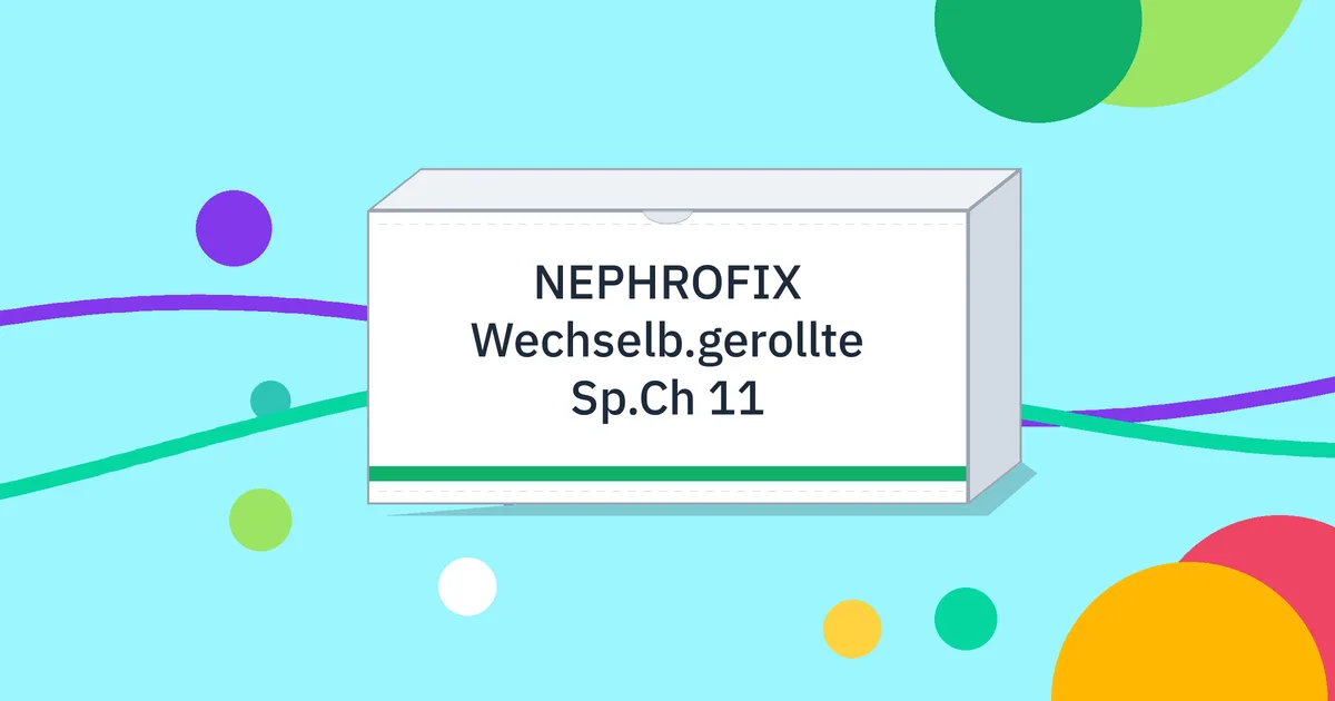 Symbolbild: Packung mit der Aufschrift NEPHROFIX Wechselb.gerollte Sp.Ch 11 (PZN 03201182) – Verfügbarkeit und Bezug in Apotheken in Frankfurt am Main