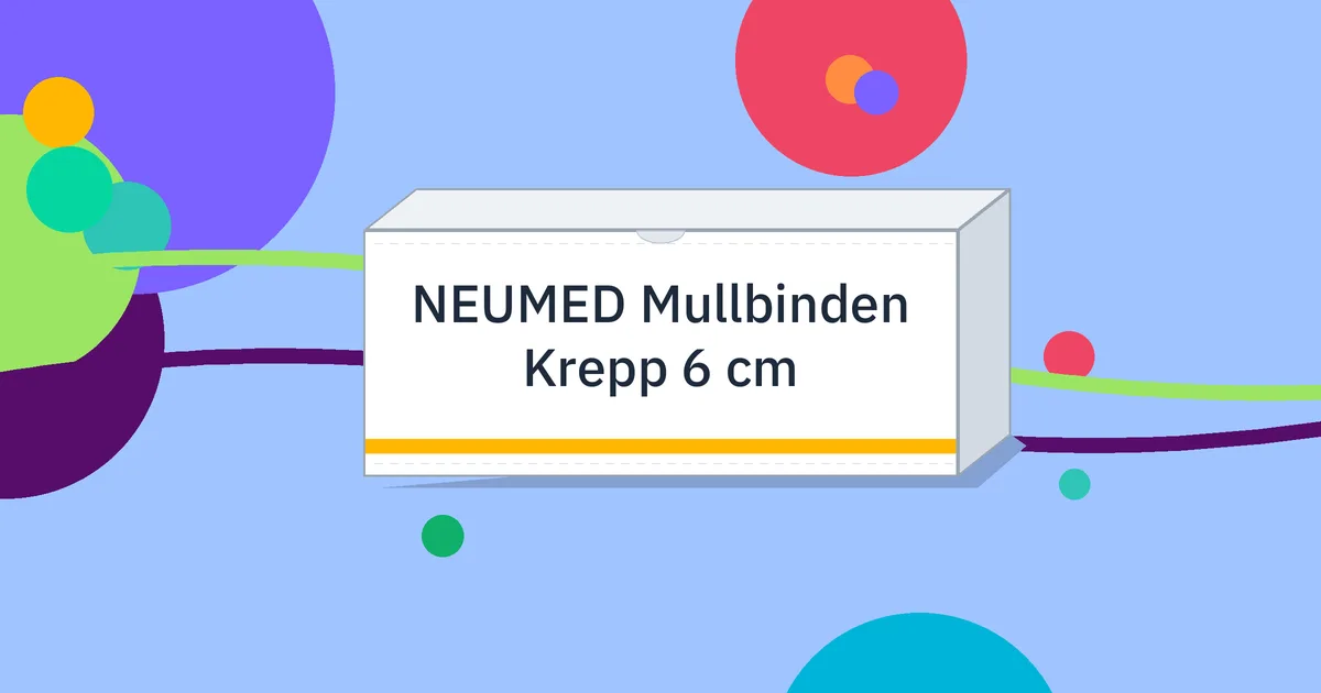 Symbolbild: Packung mit der Aufschrift NEUMED Mullbinden Krepp 6 cm (PZN 00803147) – Verfügbarkeit und Bezug in Apotheken in Frankfurt am Main