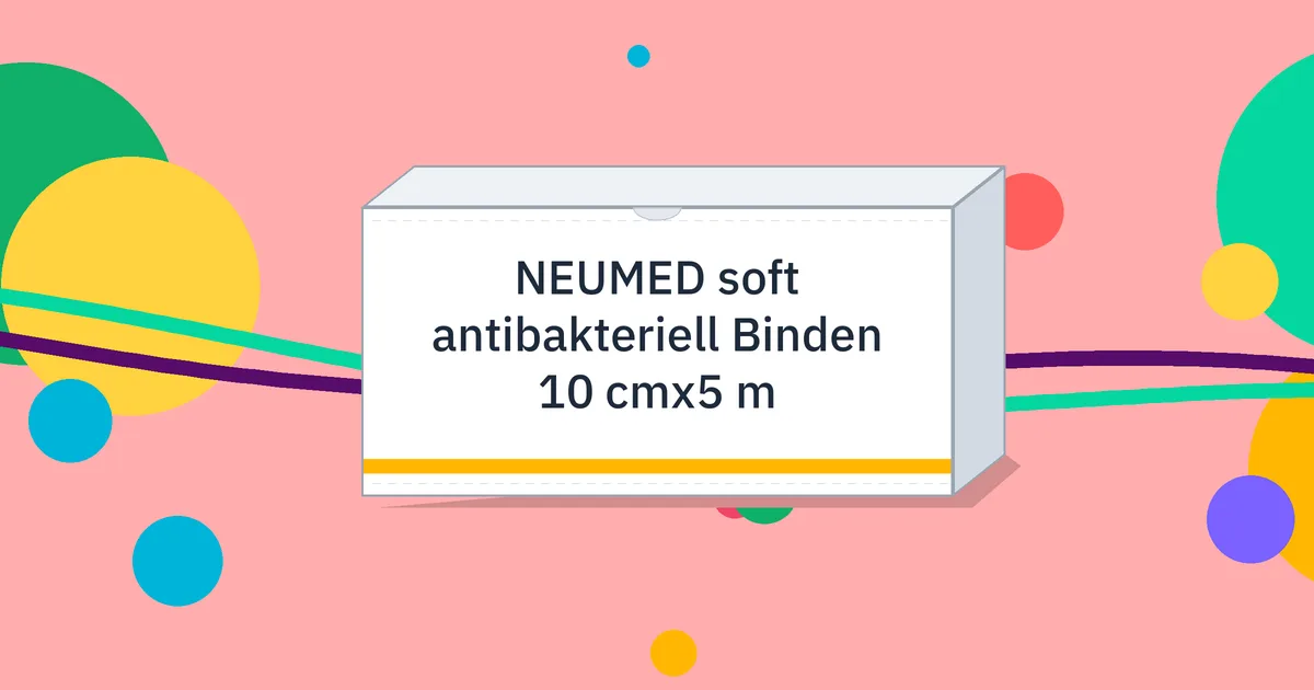 Symbolbild: Packung mit der Aufschrift NEUMED soft antibakteriell Binden 10 cmx5 m (PZN 13351646) – Verfügbarkeit und Bezug in Apotheken in Frankfurt am Main