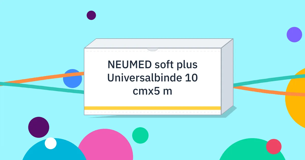 Symbolbild: Packung mit der Aufschrift NEUMED soft plus Universalbinde 10 cmx5 m (PZN 12563576) – Verfügbarkeit und Bezug in Apotheken in Frankfurt am Main