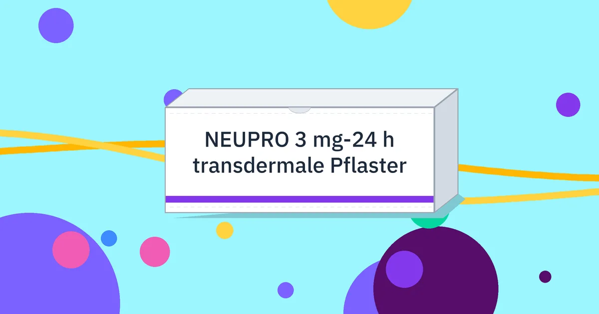 Symbolbild: Packung mit der Aufschrift NEUPRO 3 mg-24 h transdermale Pflaster (PZN 01699775) – Verfügbarkeit und Bezug in Apotheken in Frankfurt am Main