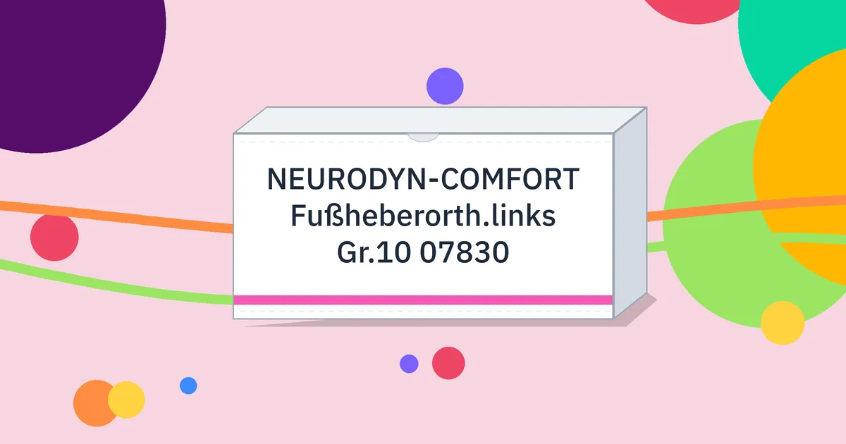 Symbolbild: Packung mit der Aufschrift NEURODYN-COMFORT Fußheberorth.links Gr.10 07830 (PZN 09389873) – Verfügbarkeit und Bezug in Apotheken in Frankfurt am Main