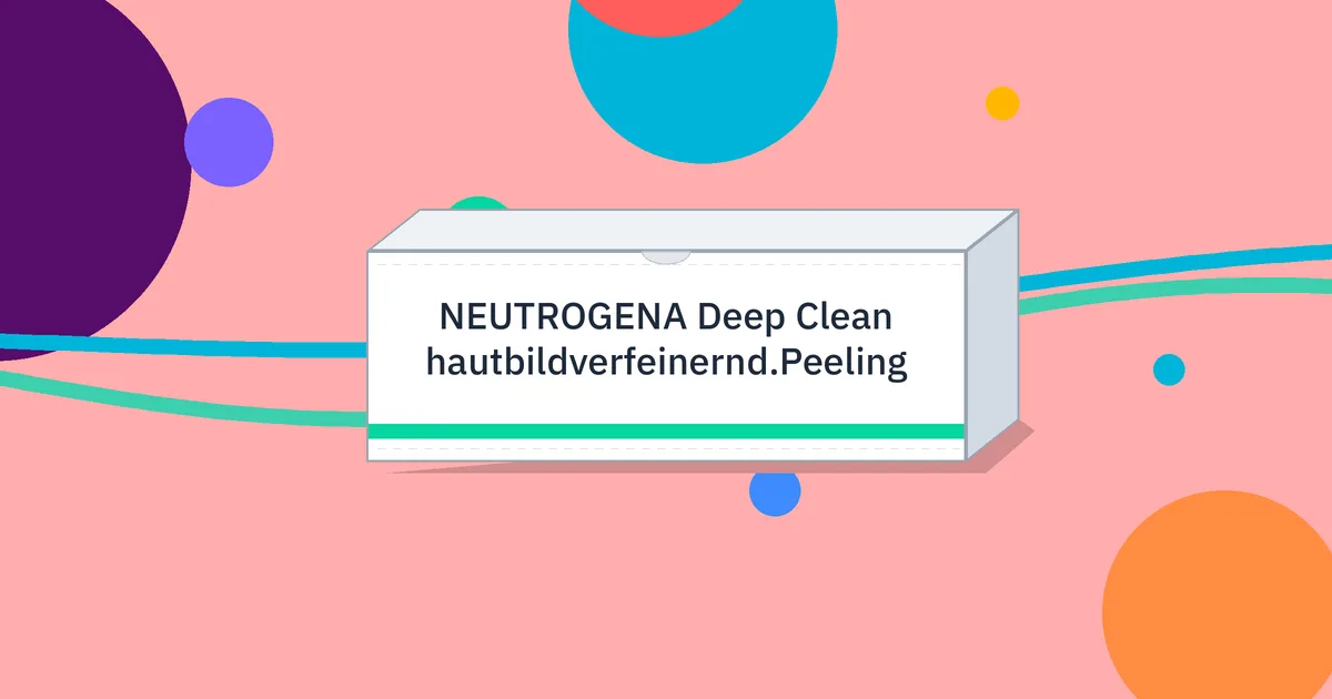 Symbolbild: Packung mit der Aufschrift NEUTROGENA Deep Clean hautbildverfeinernd.Peeling (PZN 16586367) – Verfügbarkeit und Bezug in Apotheken in Frankfurt am Main
