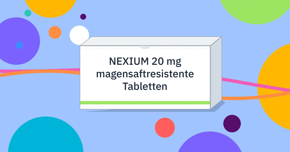 Symbolbild: Packung mit der Aufschrift NEXIUM 20 mg magensaftresistente Tabletten (PZN 09709935) – Verfügbarkeit und Bezug in Apotheken in Frankfurt am Main