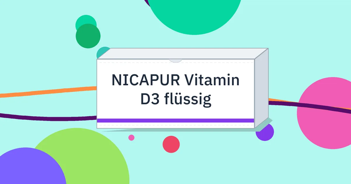 Symbolbild: Packung mit der Aufschrift NICAPUR Vitamin D3 flüssig (PZN 13624133) – Verfügbarkeit und Bezug in Apotheken in Frankfurt am Main