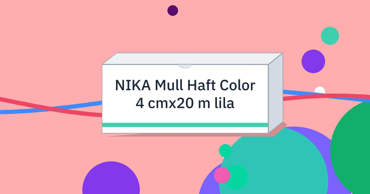 Symbolbild: Packung mit der Aufschrift NIKA Mull Haft Color 4 cmx20 m lila (PZN 10320496) – Verfügbarkeit und Bezug in Apotheken in Frankfurt am Main