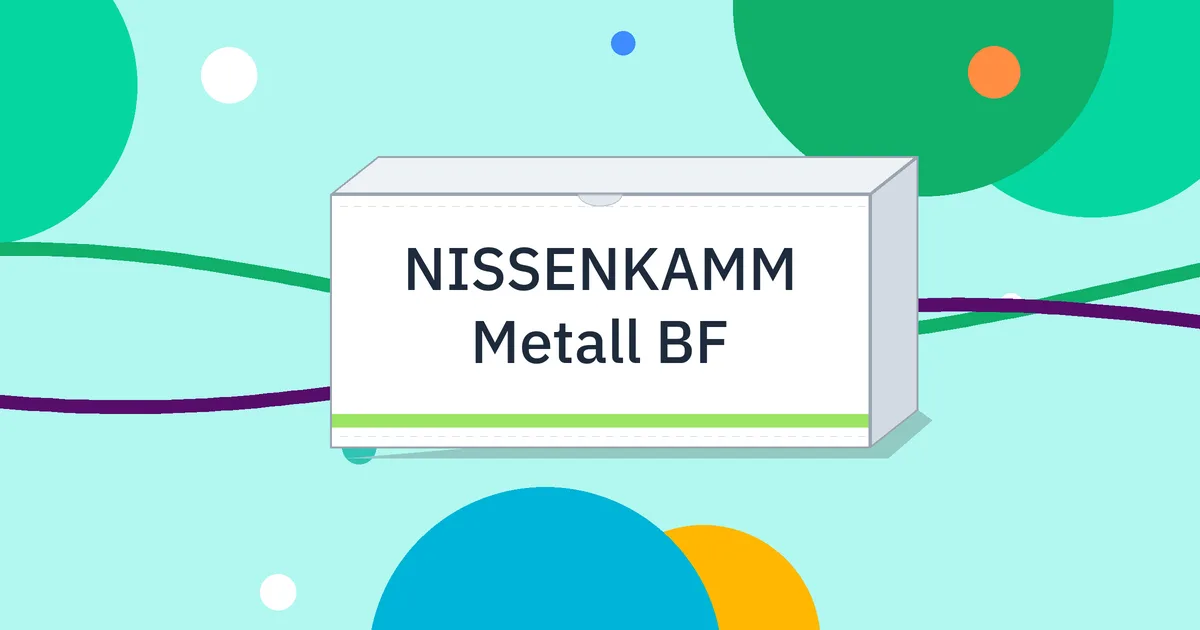 Symbolbild: Packung mit der Aufschrift NISSENKAMM Metall BF (PZN 04755801) – Verfügbarkeit und Bezug in Apotheken in Frankfurt am Main