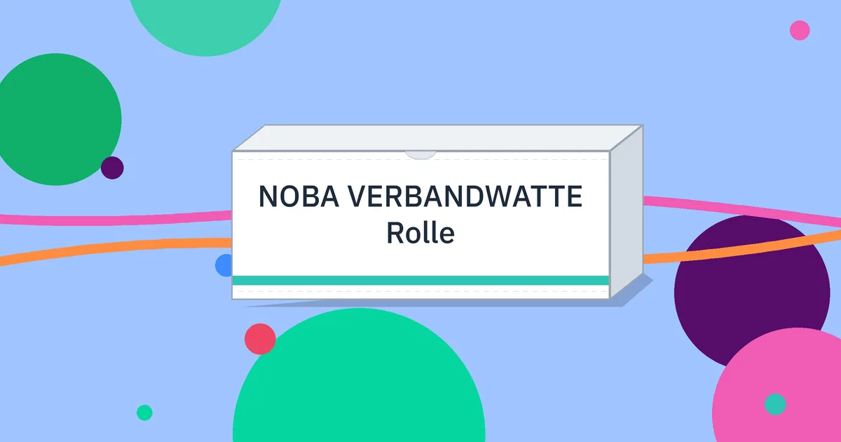 Symbolbild: Packung mit der Aufschrift NOBA VERBANDWATTE Rolle (PZN 05508329) – Verfügbarkeit und Bezug in Apotheken in Frankfurt am Main