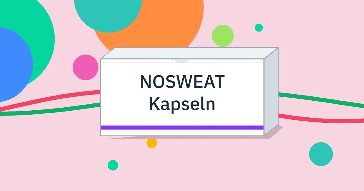 Symbolbild: Packung mit der Aufschrift NOSWEAT Kapseln (PZN 07001557) – Verfügbarkeit und Bezug in Apotheken in Frankfurt am Main