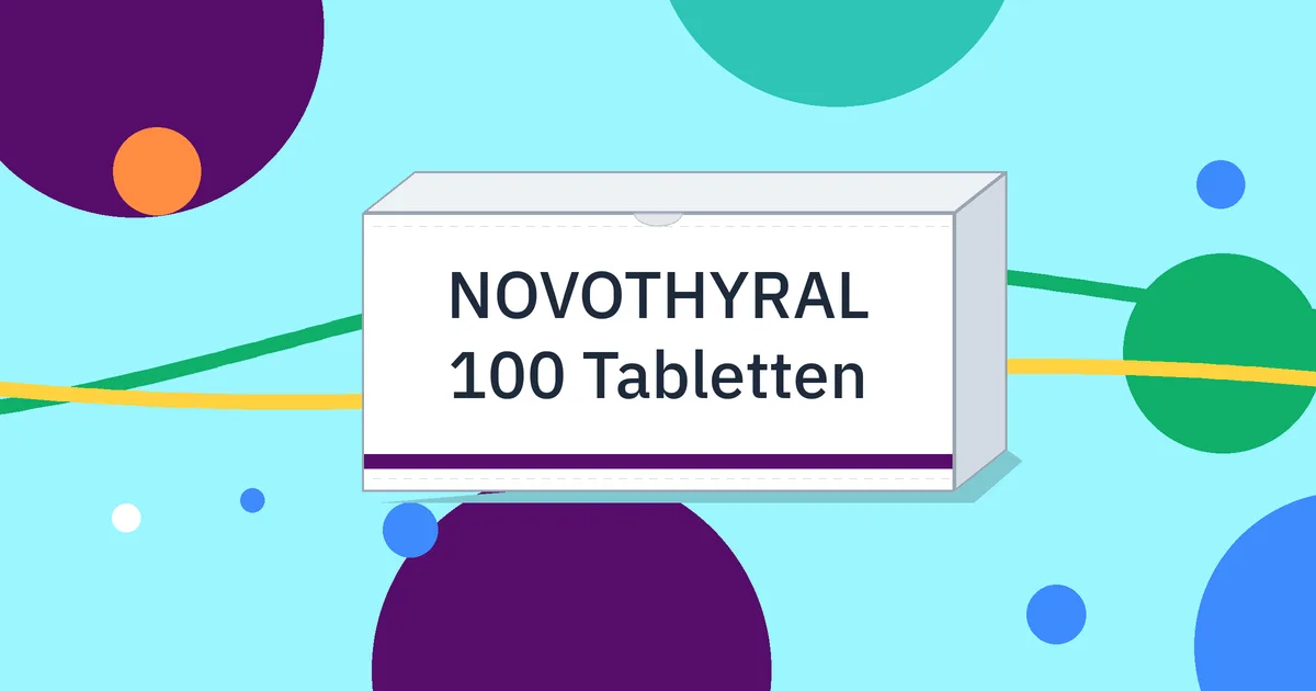 Symbolbild: Packung mit der Aufschrift NOVOTHYRAL 100 Tabletten (PZN 05958104) – Verfügbarkeit und Bezug in Apotheken in Frankfurt am Main