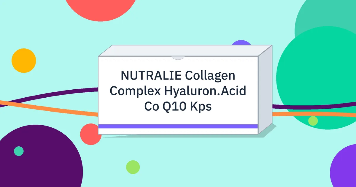 Symbolbild: Packung mit der Aufschrift NUTRALIE Collagen Complex Hyaluron.Acid Co Q10 Kps (PZN 18407848) – Verfügbarkeit und Bezug in Apotheken in Frankfurt am Main