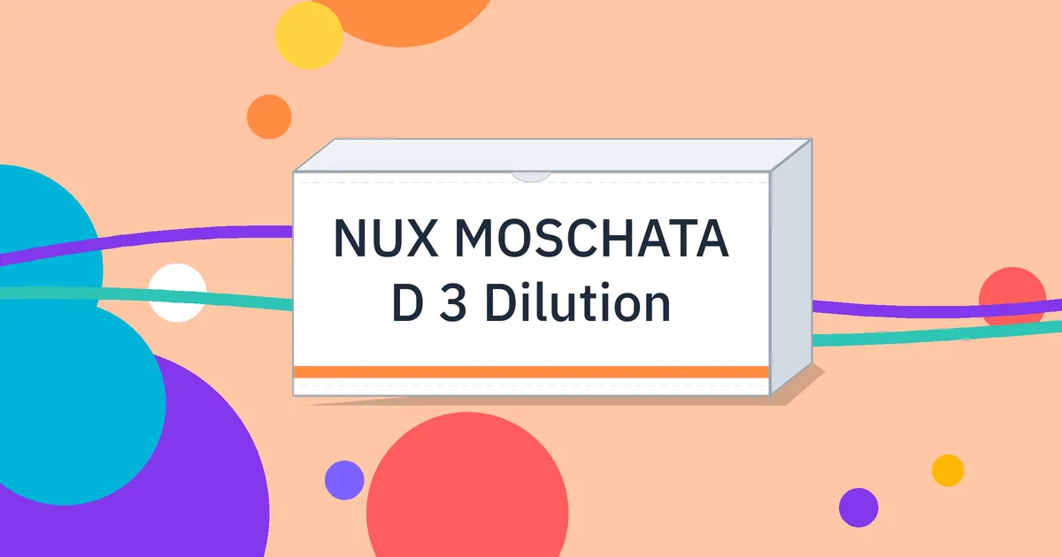 Symbolbild: Packung mit der Aufschrift NUX MOSCHATA D 3 Dilution (PZN 02124924) – Verfügbarkeit und Bezug in Apotheken in Frankfurt am Main