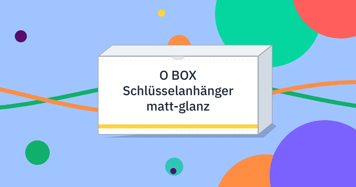 Symbolbild: Packung mit der Aufschrift O BOX Schlüsselanhänger matt-glanz (PZN 01663470) – Verfügbarkeit und Bezug in Apotheken in Frankfurt am Main