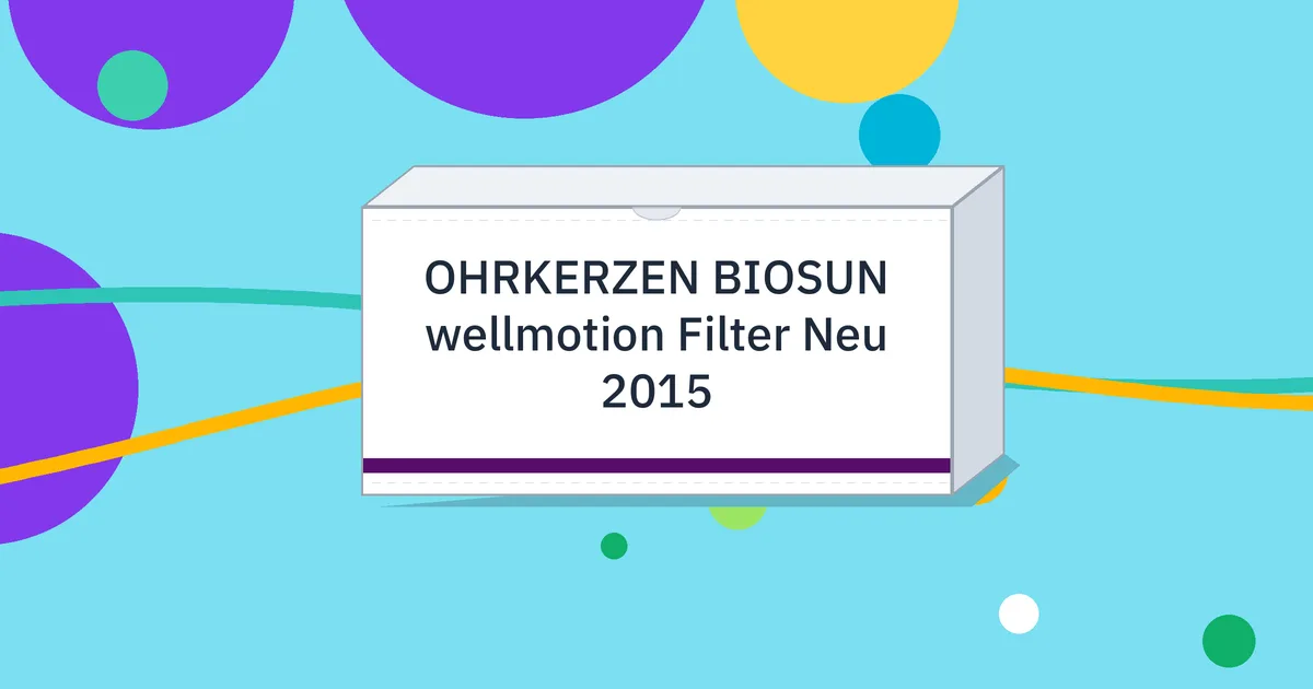 Symbolbild: Packung mit der Aufschrift OHRKERZEN BIOSUN wellmotion Filter Neu 2015 (PZN 11133313) – Verfügbarkeit und Bezug in Apotheken in Frankfurt am Main