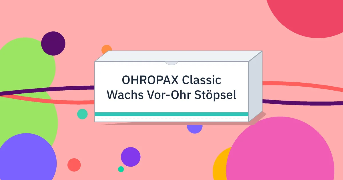 Symbolbild: Packung mit der Aufschrift OHROPAX Classic Wachs Vor-Ohr Stöpsel (PZN 19412596) – Verfügbarkeit und Bezug in Apotheken in Frankfurt am Main