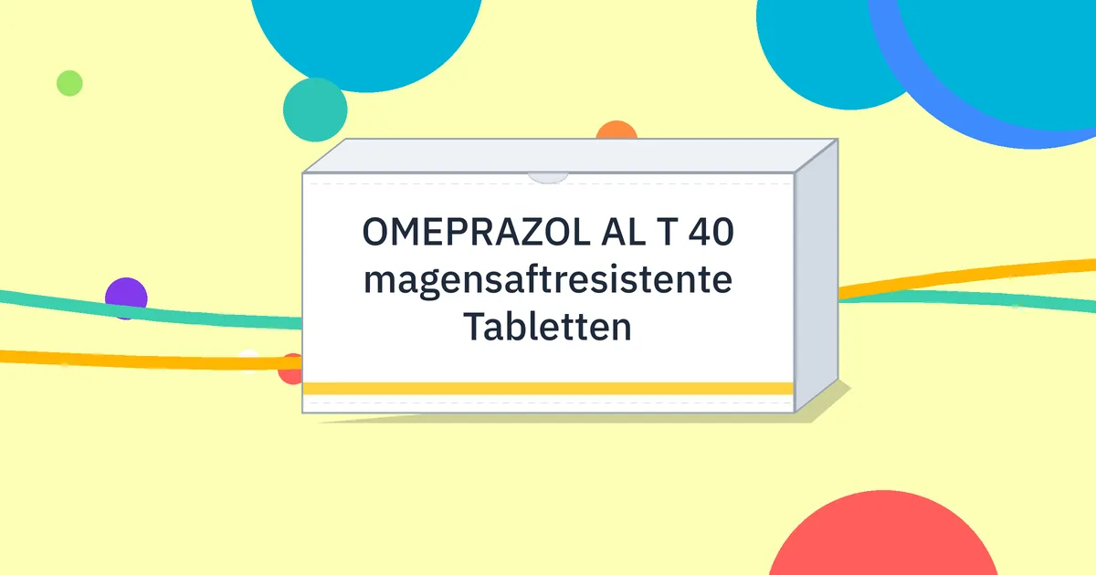 Symbolbild: Packung mit der Aufschrift OMEPRAZOL AL T 40 magensaftresistente Tabletten (PZN 06634450) – Verfügbarkeit und Bezug in Apotheken in Frankfurt am Main