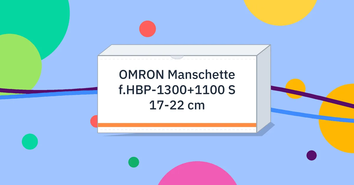 Symbolbild: Packung mit der Aufschrift OMRON Manschette f.HBP-1300+1100 S 17-22 cm (PZN 10117654) – Verfügbarkeit und Bezug in Apotheken in Frankfurt am Main