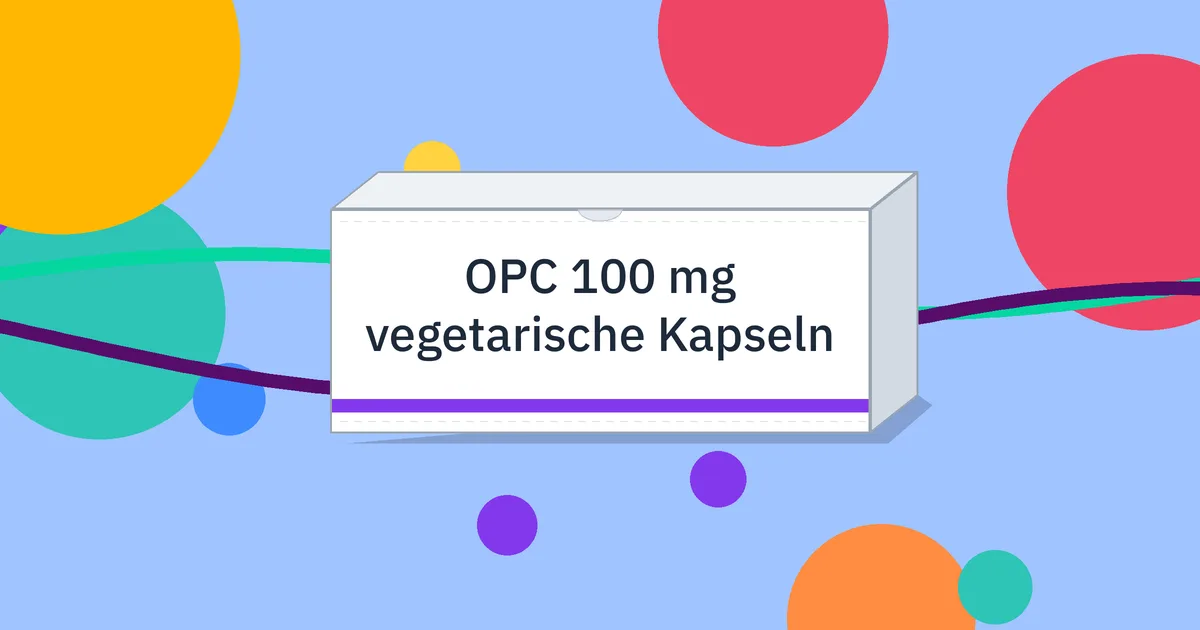 Symbolbild: Packung mit der Aufschrift OPC 100 mg vegetarische Kapseln (PZN 04868391) – Verfügbarkeit und Bezug in Apotheken in Frankfurt am Main