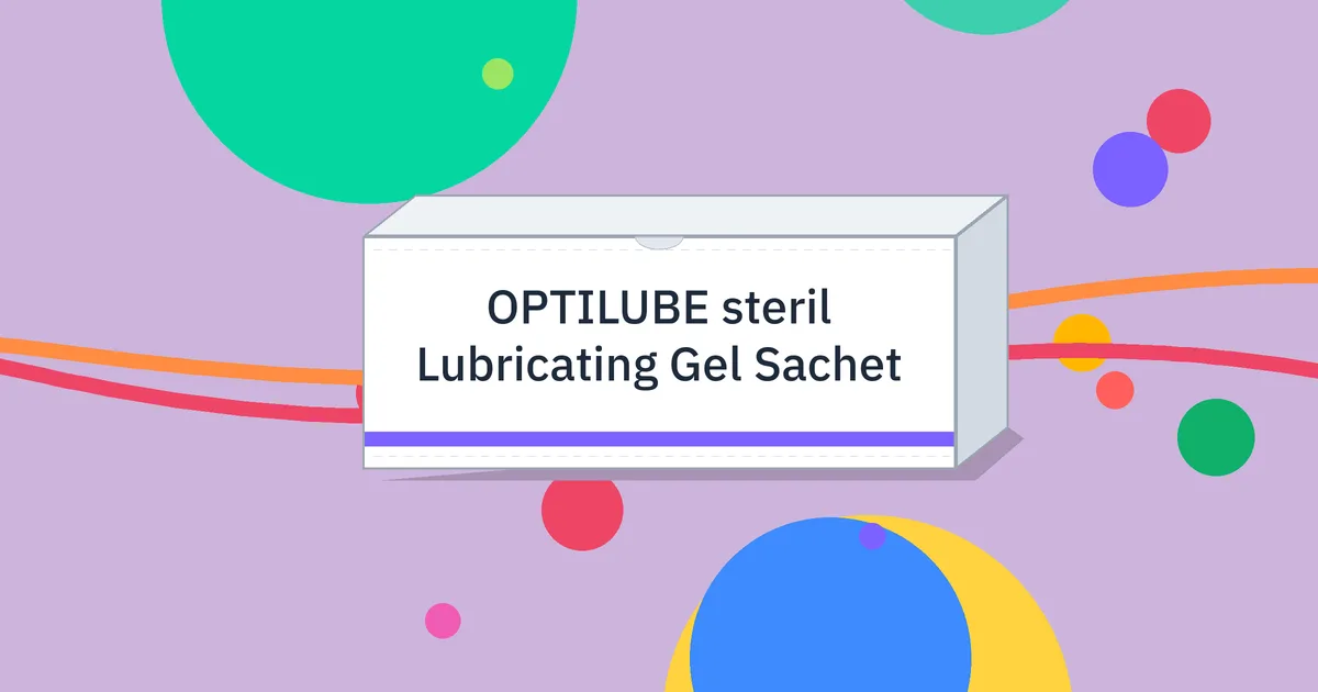 Symbolbild: Packung mit der Aufschrift OPTILUBE steril Lubricating Gel Sachet (PZN 14189254) – Verfügbarkeit und Bezug in Apotheken in Frankfurt am Main