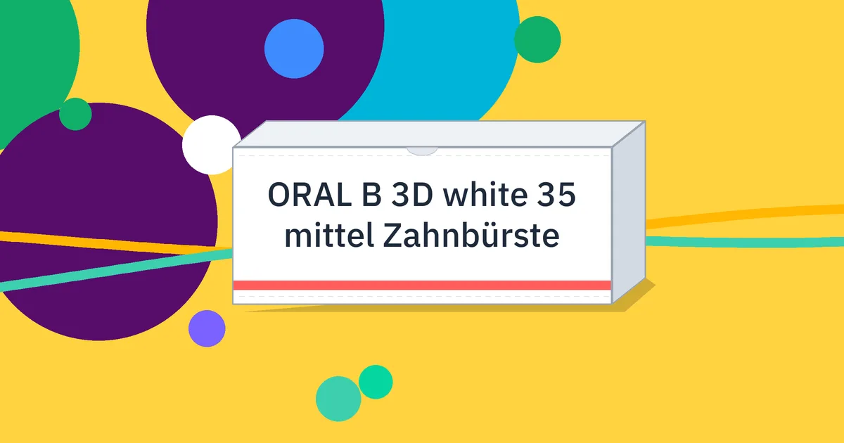 Symbolbild: Packung mit der Aufschrift ORAL B 3D white 35 mittel Zahnbürste (PZN 06926425) – Verfügbarkeit und Bezug in Apotheken in Frankfurt am Main