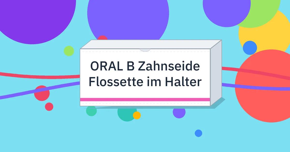 Symbolbild: Packung mit der Aufschrift ORAL B Zahnseide Flossette im Halter (PZN 04127938) – Verfügbarkeit und Bezug in Apotheken in Frankfurt am Main