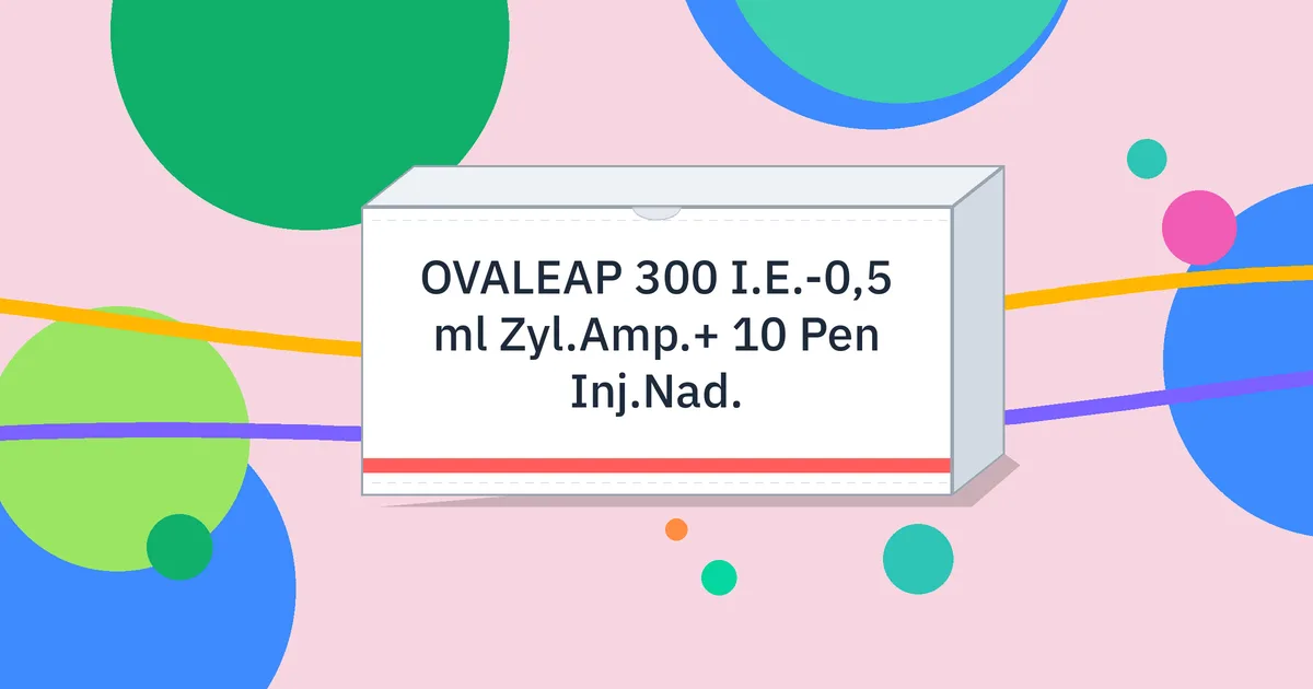 Symbolbild: Packung mit der Aufschrift OVALEAP 300 I.E.-0,5 ml Zyl.Amp.+ 10 Pen Inj.Nad. (PZN 04513618) – Verfügbarkeit und Bezug in Apotheken in Frankfurt am Main