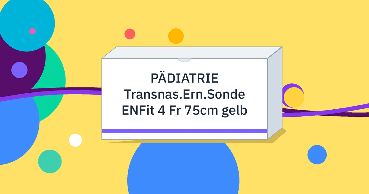Symbolbild: Packung mit der Aufschrift PÄDIATRIE Transnas.Ern.Sonde ENFit 4 Fr 75cm gelb (PZN 19996812) – Verfügbarkeit und Bezug in Apotheken in Frankfurt am Main