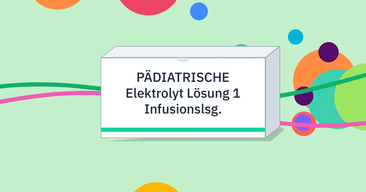 Symbolbild: Packung mit der Aufschrift PÄDIATRISCHE Elektrolyt Lösung 1 Infusionslsg. (PZN 04976867) – Verfügbarkeit und Bezug in Apotheken in Frankfurt am Main