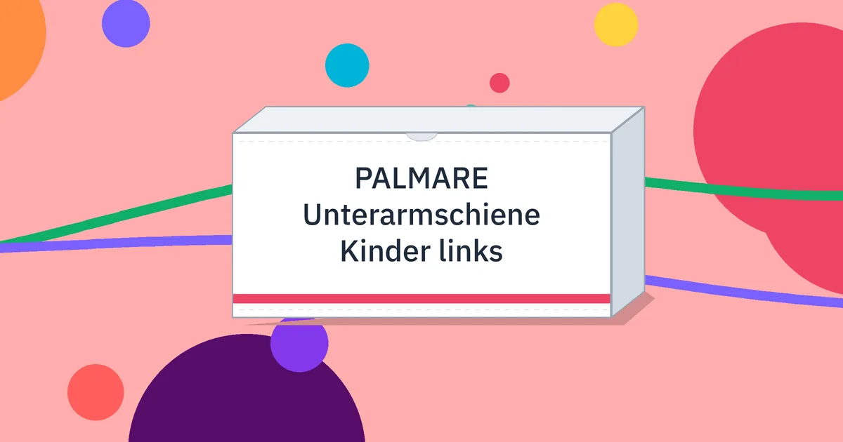 Symbolbild: Packung mit der Aufschrift PALMARE Unterarmschiene Kinder links (PZN 02640198) – Verfügbarkeit und Bezug in Apotheken in Frankfurt am Main