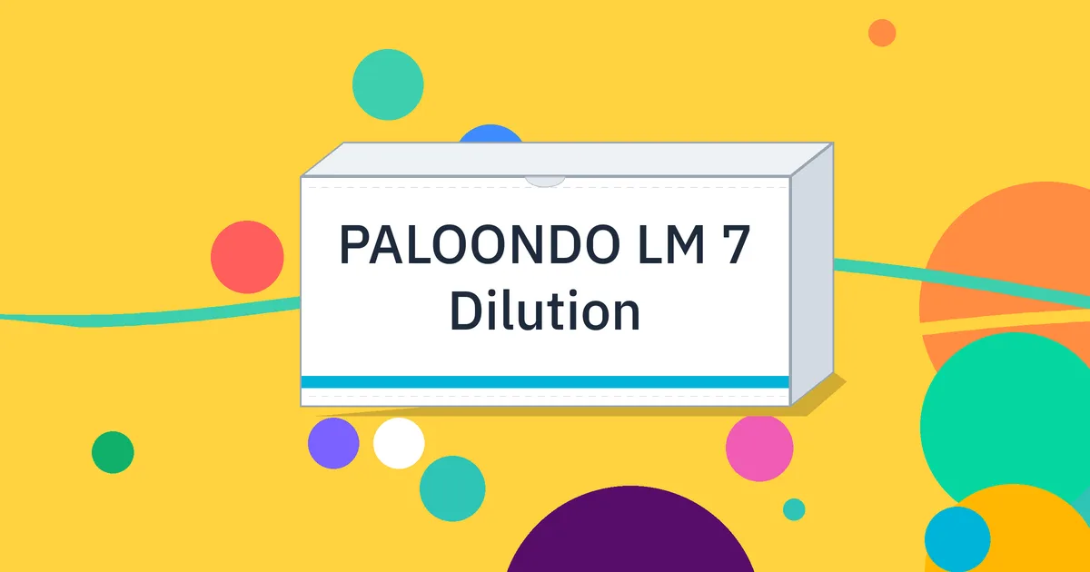 Symbolbild: Packung mit der Aufschrift PALOONDO LM 7 Dilution (PZN 13630257) – Verfügbarkeit und Bezug in Apotheken in Frankfurt am Main
