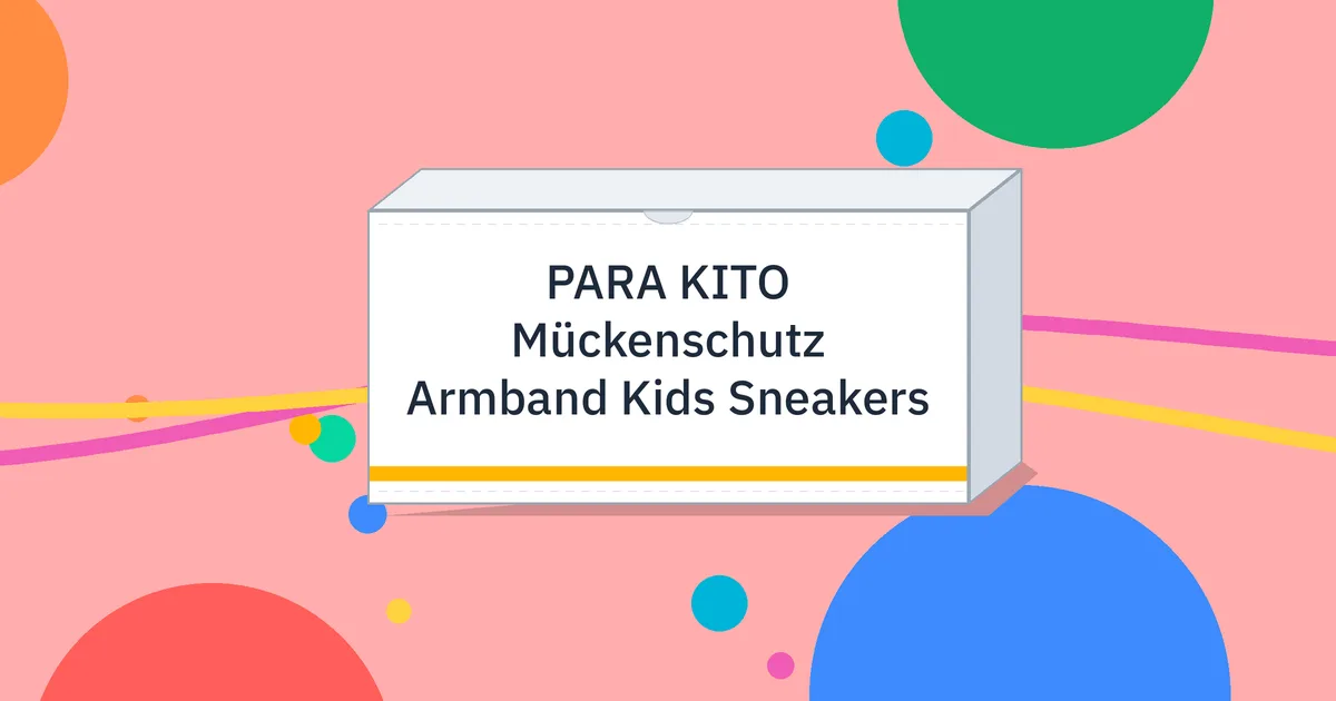 Symbolbild: Packung mit der Aufschrift PARA KITO Mückenschutz Armband Kids Sneakers (PZN 19132253) – Verfügbarkeit und Bezug in Apotheken in Frankfurt am Main