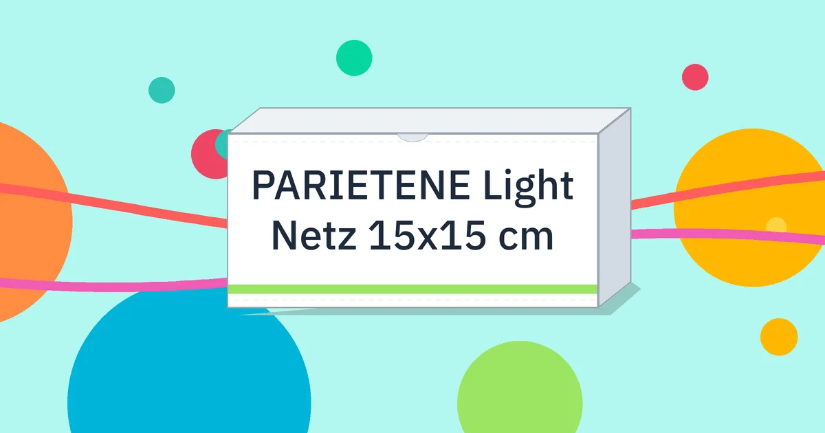Symbolbild: Packung mit der Aufschrift PARIETENE Light Netz 15x15 cm (PZN 00195305) – Verfügbarkeit und Bezug in Apotheken in Frankfurt am Main