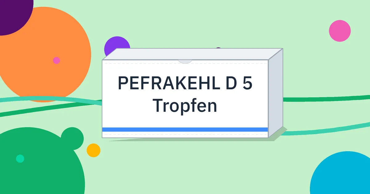Symbolbild: Packung mit der Aufschrift PEFRAKEHL D 5 Tropfen (PZN 03206972) – Verfügbarkeit und Bezug in Apotheken in Frankfurt am Main