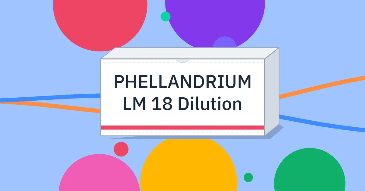Symbolbild: Packung mit der Aufschrift PHELLANDRIUM LM 18 Dilution (PZN 13637495) – Verfügbarkeit und Bezug in Apotheken in Frankfurt am Main