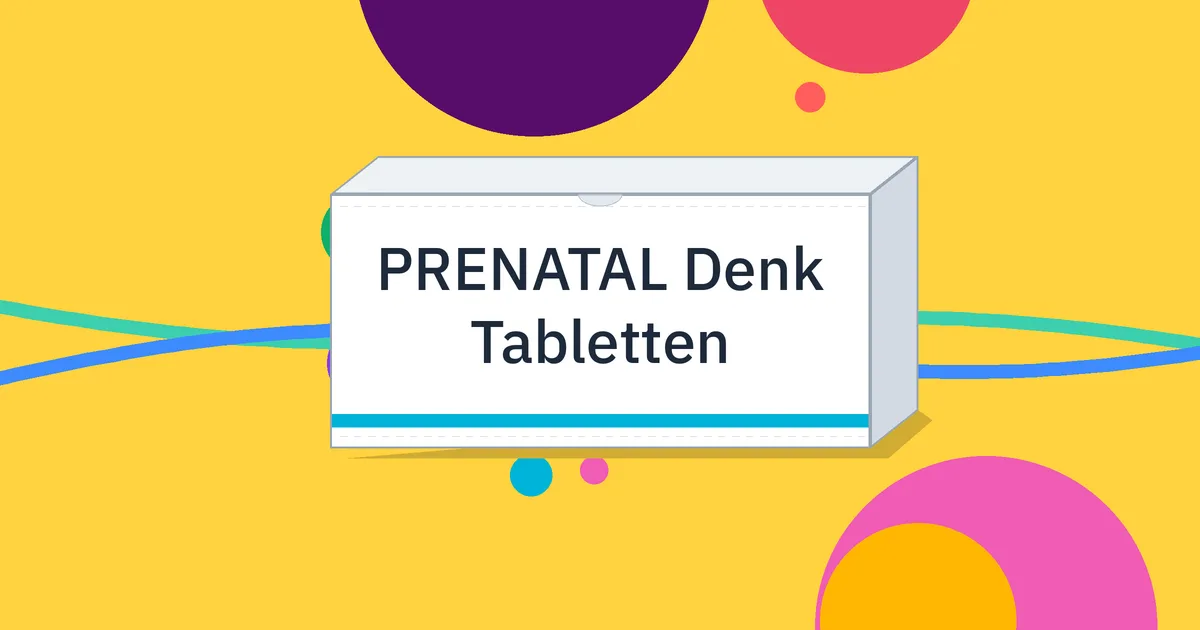 Symbolbild: Packung mit der Aufschrift PRENATAL Denk Tabletten (PZN 10708444) – Verfügbarkeit und Bezug in Apotheken in Frankfurt am Main