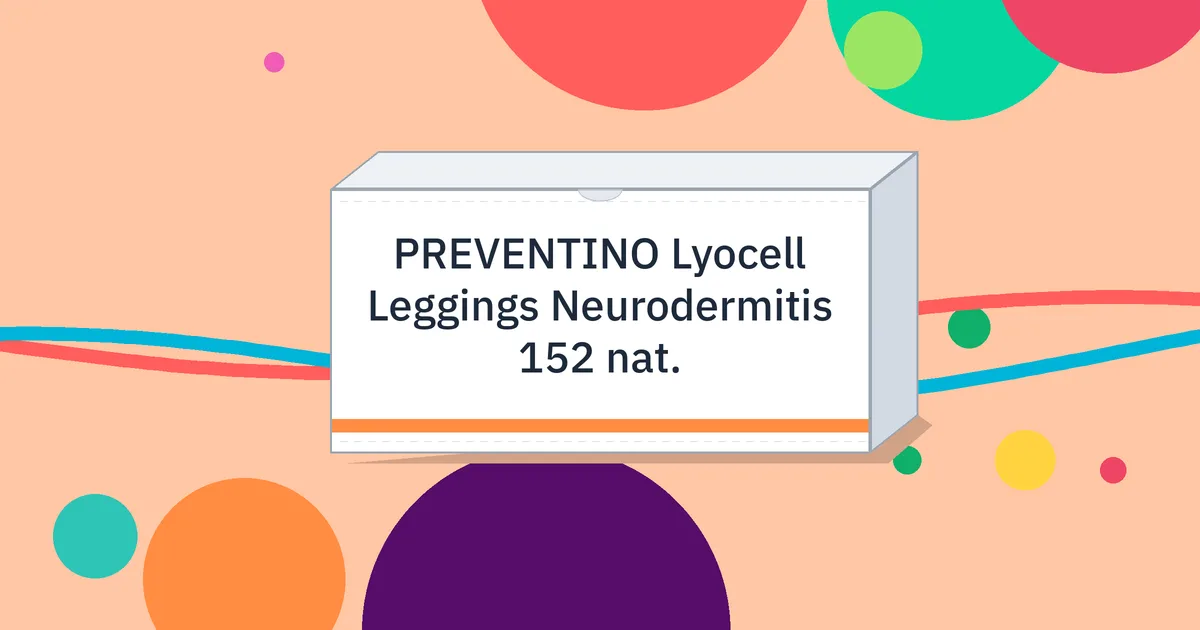 Symbolbild: Packung mit der Aufschrift PREVENTINO Lyocell Leggings Neurodermitis 152 nat. (PZN 16895565) – Verfügbarkeit und Bezug in Apotheken in Frankfurt am Main