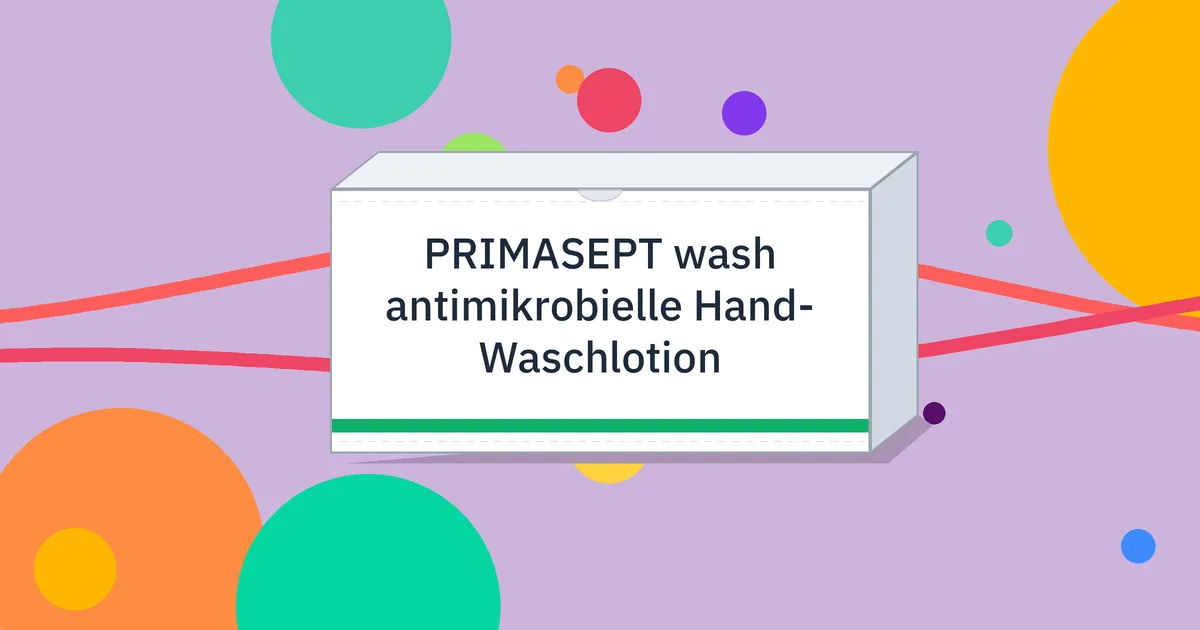Symbolbild: Packung mit der Aufschrift PRIMASEPT wash antimikrobielle Hand-Waschlotion (PZN 15879601) – Verfügbarkeit und Bezug in Apotheken in Frankfurt am Main