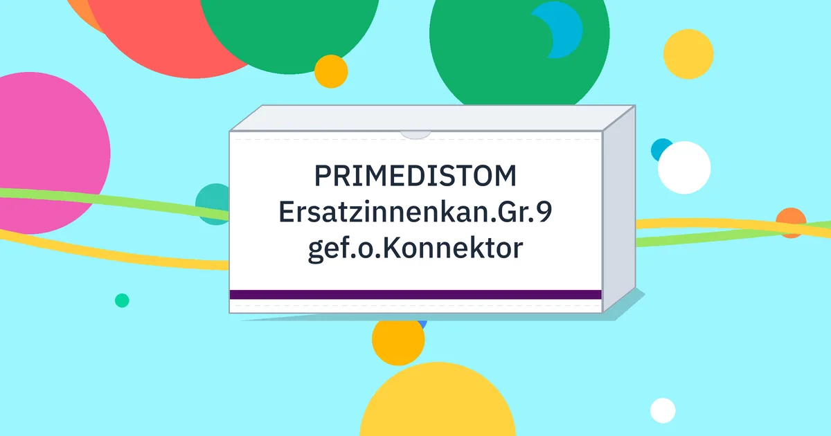 Symbolbild: Packung mit der Aufschrift PRIMEDISTOM Ersatzinnenkan.Gr.9 gef.o.Konnektor (PZN 10257533) – Verfügbarkeit und Bezug in Apotheken in Frankfurt am Main