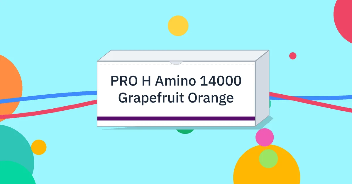 Symbolbild: Packung mit der Aufschrift PRO H Amino 14000 Grapefruit Orange (PZN 08839423) – Verfügbarkeit und Bezug in Apotheken in Frankfurt am Main