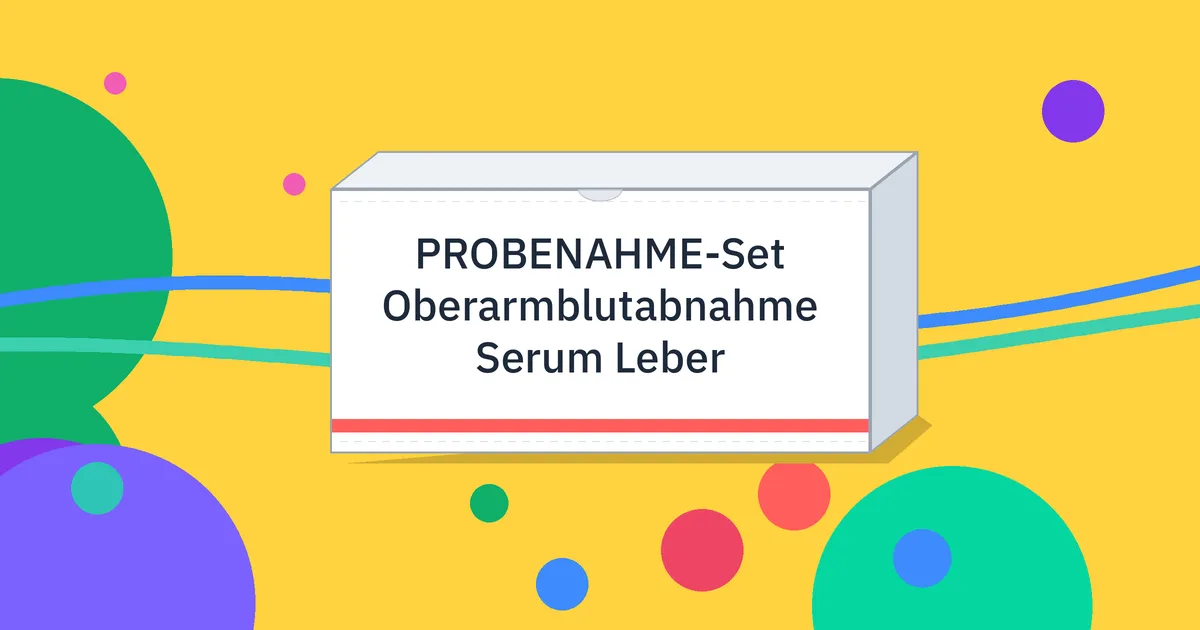 Symbolbild: Packung mit der Aufschrift PROBENAHME-Set Oberarmblutabnahme Serum Leber (PZN 20646106) – Verfügbarkeit und Bezug in Apotheken in Frankfurt am Main