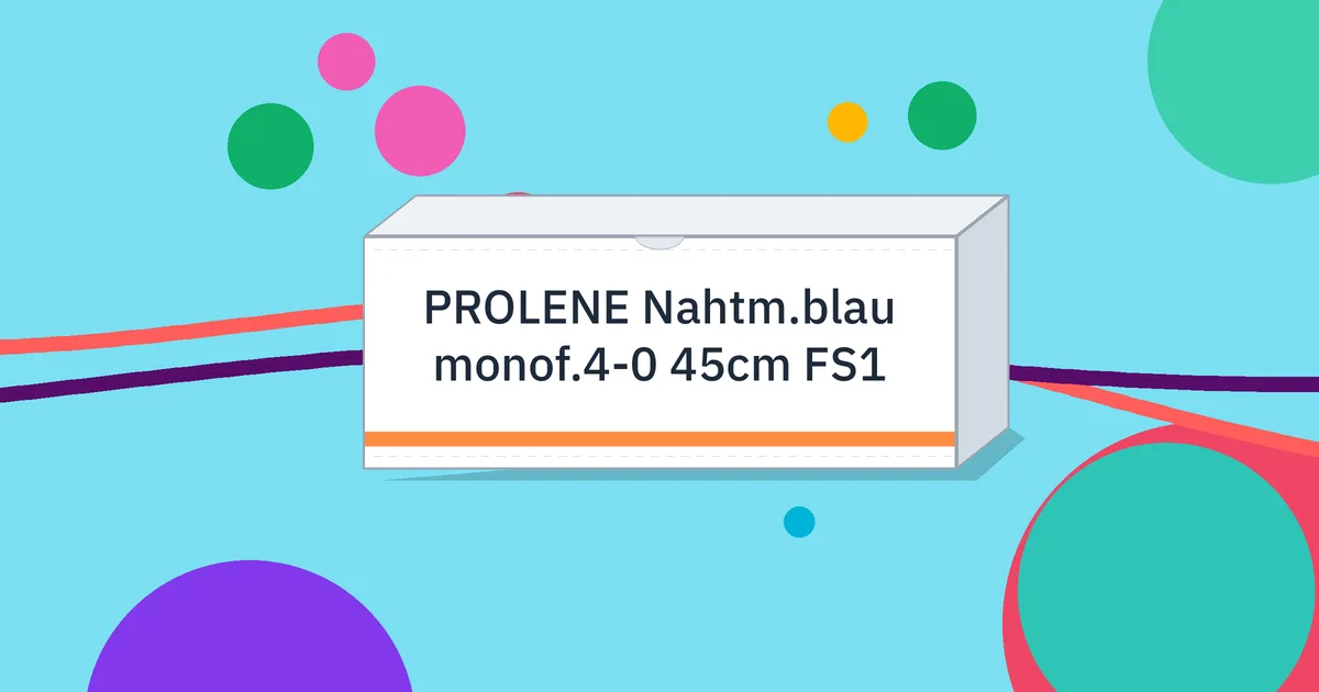 Symbolbild: Packung mit der Aufschrift PROLENE Nahtm.blau monof.4-0 45cm FS1 (PZN 18793780) – Verfügbarkeit und Bezug in Apotheken in Frankfurt am Main
