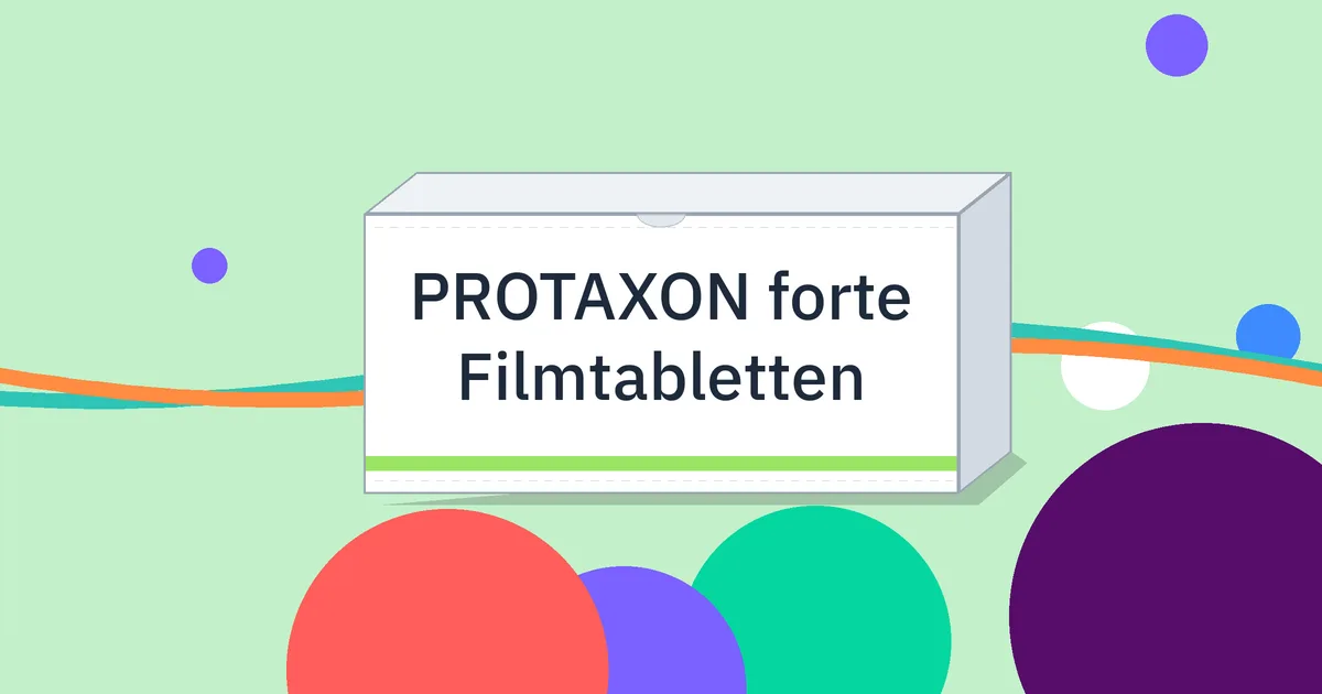 Symbolbild: Packung mit der Aufschrift PROTAXON forte Filmtabletten (PZN 03439558) – Verfügbarkeit und Bezug in Apotheken in Frankfurt am Main