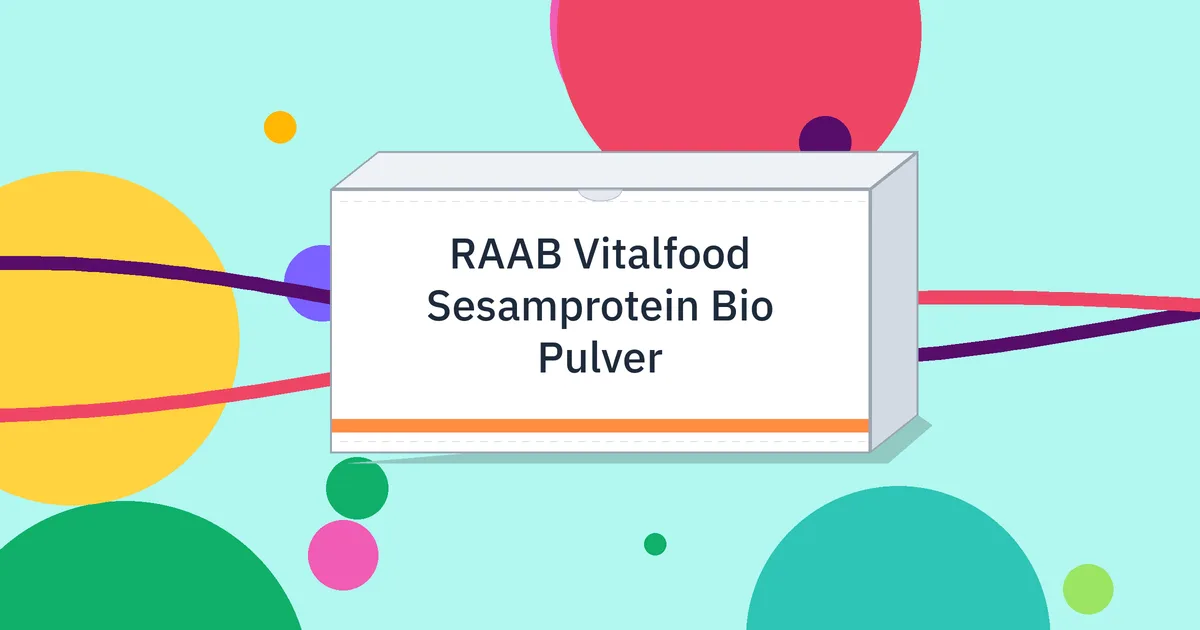 Symbolbild: Packung mit der Aufschrift RAAB Vitalfood Sesamprotein Bio Pulver (PZN 19305587) – Verfügbarkeit und Bezug in Apotheken in Frankfurt am Main