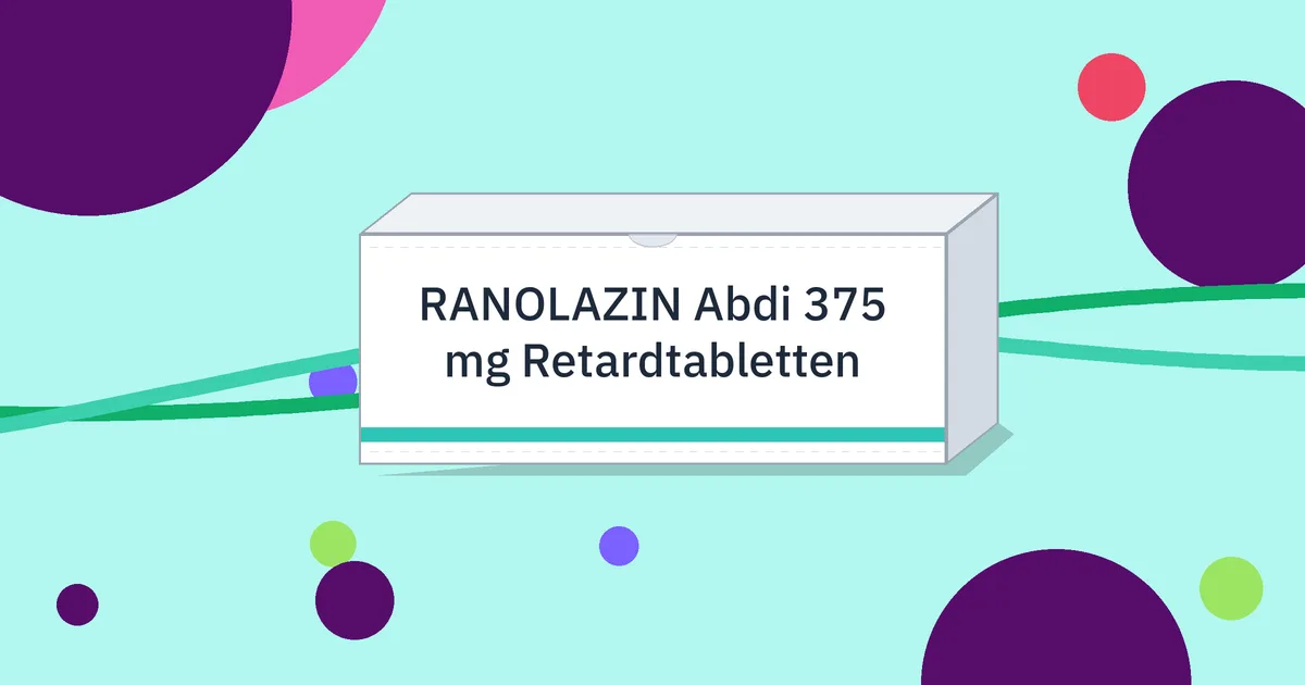 Symbolbild: Packung mit der Aufschrift RANOLAZIN Abdi 375 mg Retardtabletten (PZN 19133011) – Verfügbarkeit und Bezug in Apotheken in Frankfurt am Main
