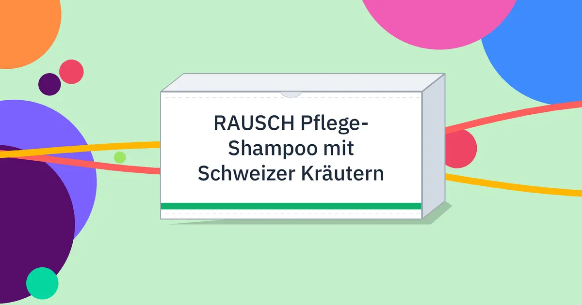 Symbolbild: Packung mit der Aufschrift RAUSCH Pflege-Shampoo mit Schweizer Kräutern (PZN 18742239) – Verfügbarkeit und Bezug in Apotheken in Frankfurt am Main