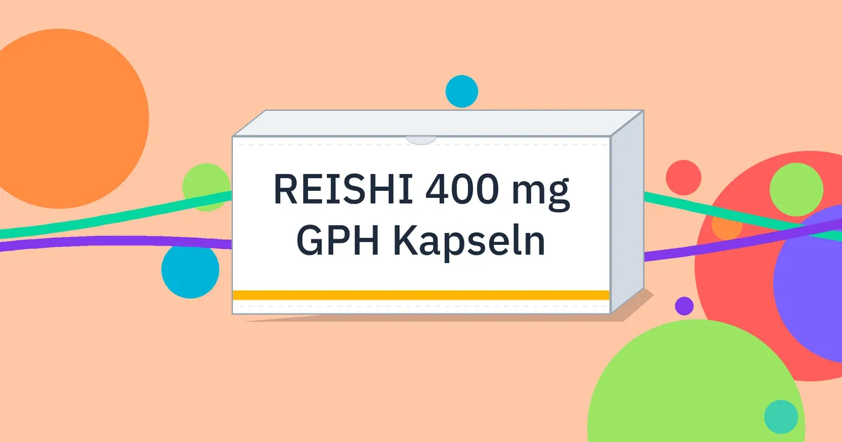Symbolbild: Packung mit der Aufschrift REISHI 400 mg GPH Kapseln (PZN 12737326) – Verfügbarkeit und Bezug in Apotheken in Frankfurt am Main